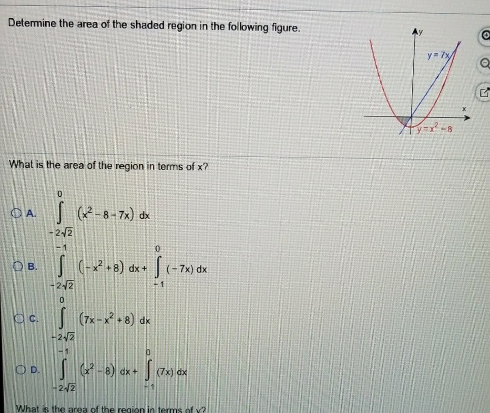 Solved Determine the area of the shaded region in the | Chegg.com