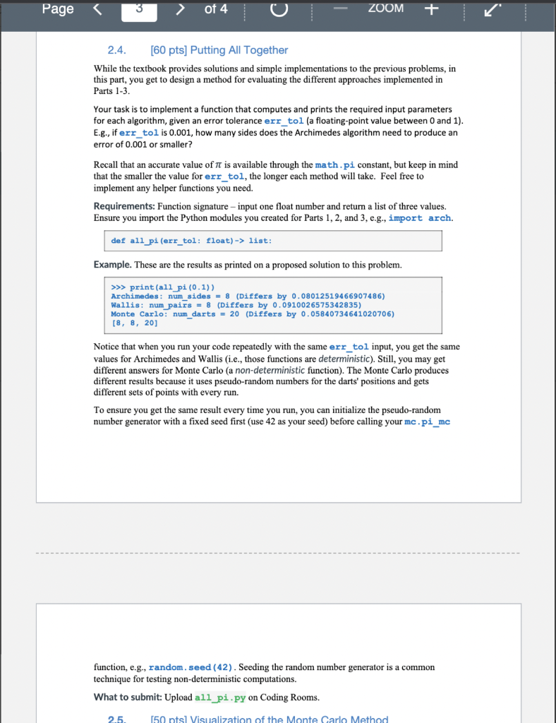 Solved 2.4. [60 pts] Putting All Together While the textbook | Chegg.com