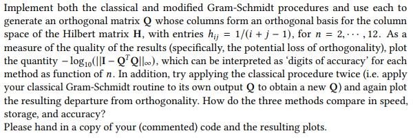 Solved Implement both the classical and modified | Chegg.com