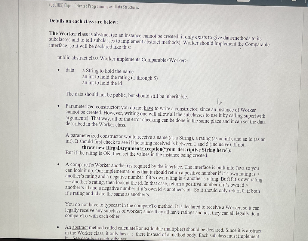 Solved Page 1 of 6 C EL (CSC205) Object Oriented Programming | Chegg.com