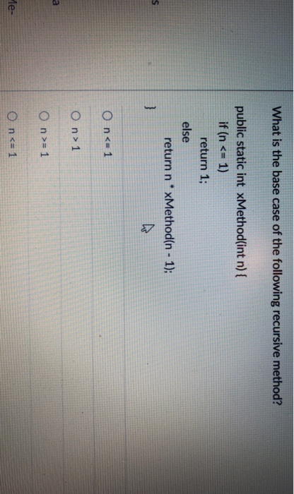 Solved What is the base case of the following recursive | Chegg.com