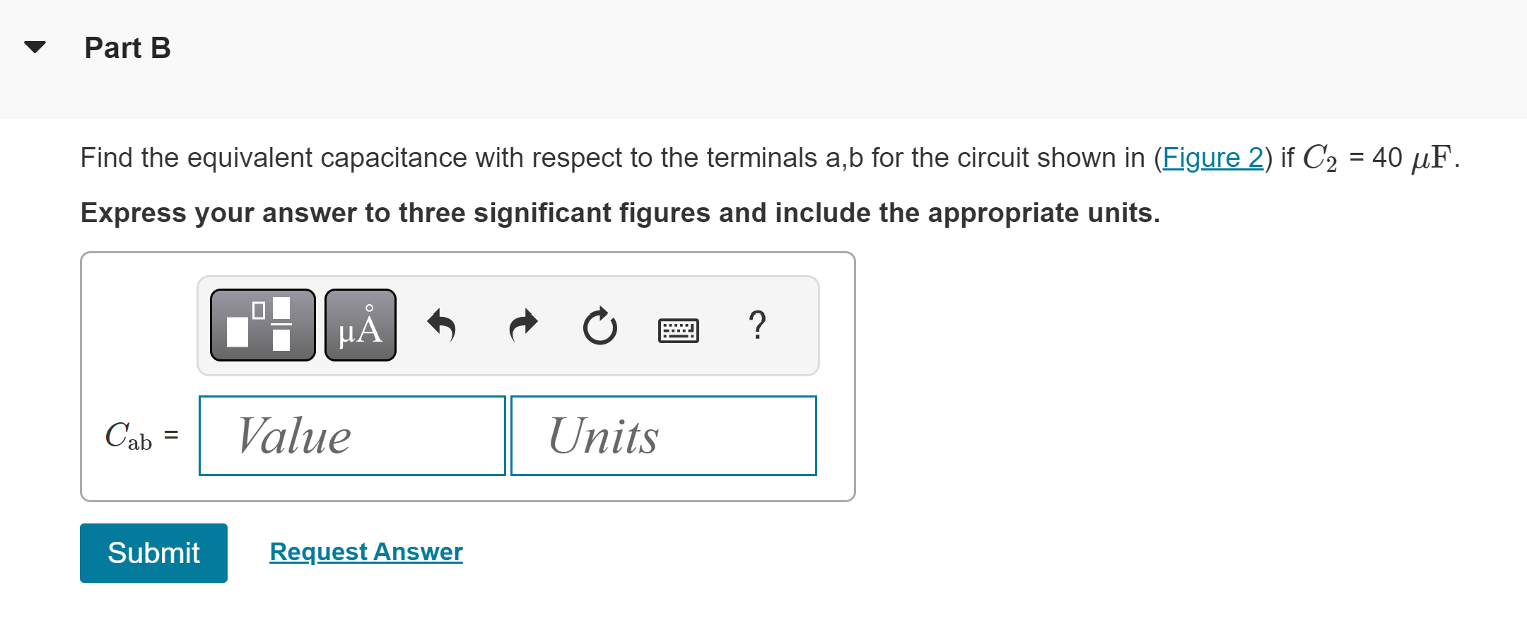 Solved Find the equivalent capacitance with respect to the | Chegg.com