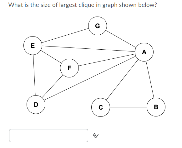 Solved What is the size of largest clique in graph shown | Chegg.com