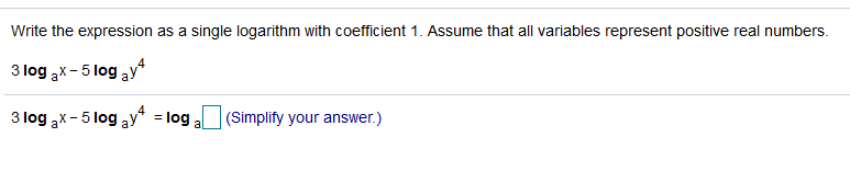 Solved Write the expression as a single logarithm with | Chegg.com