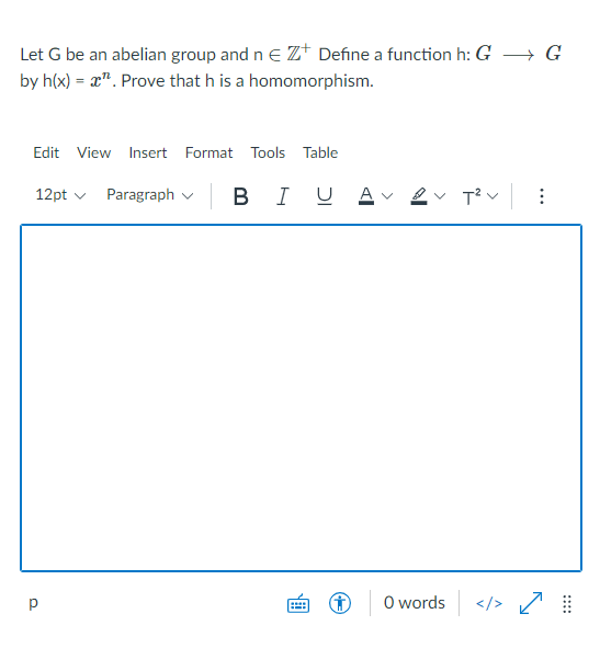 Solved + G Let G be an abelian group and ne Zt Define a | Chegg.com