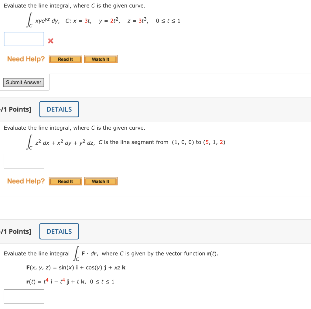 Solved Evaluate the line integral, where C is the given | Chegg.com
