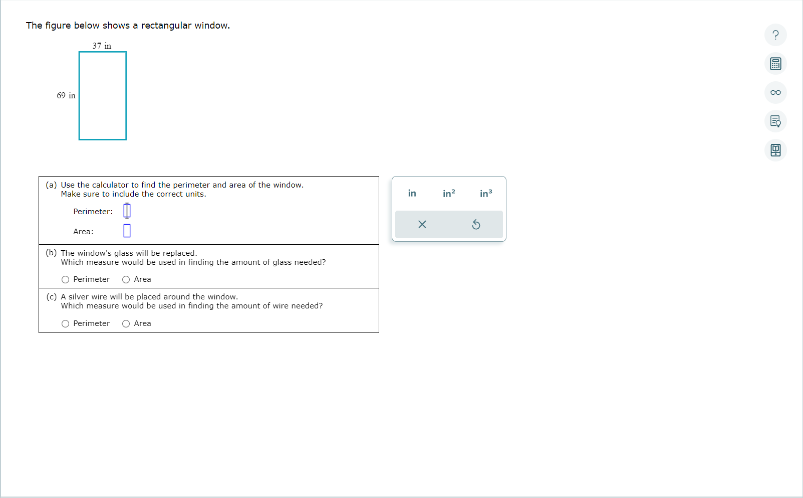Solved The figure below shows a rectangular window. (a) Use | Chegg.com