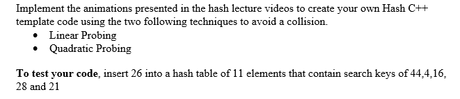 Implement the animations presented in the hash | Chegg.com