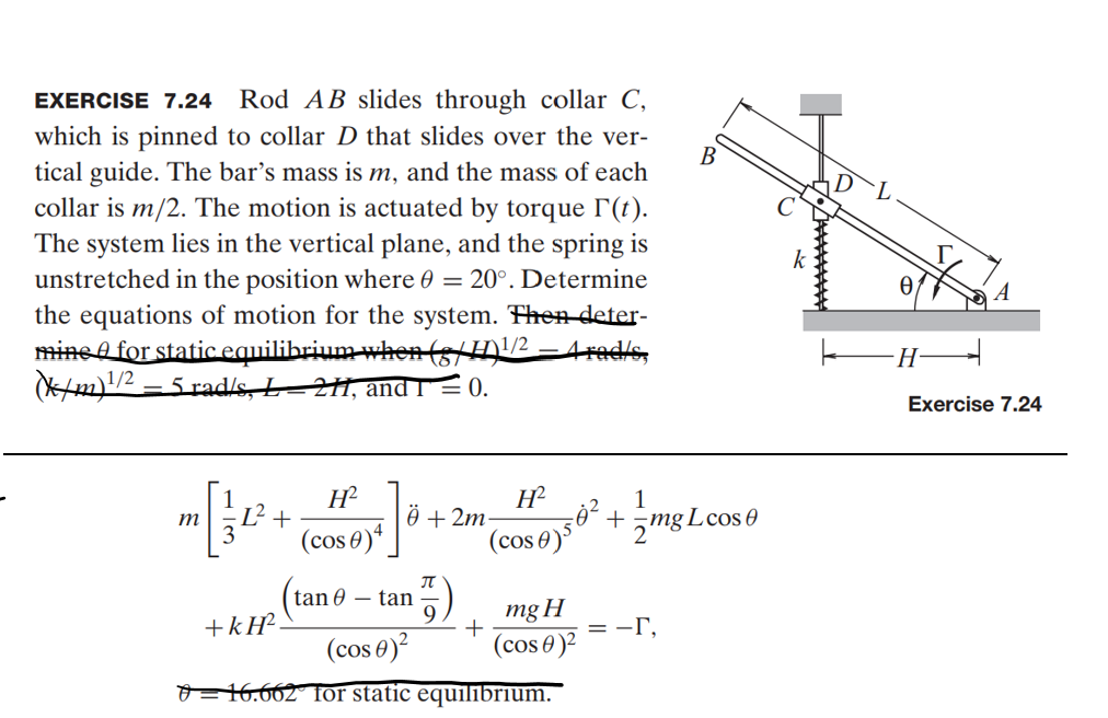 Solved PLEASE HELP SOLVE EQUATION OF MOTIONS USING LAGRANGE | Chegg.com