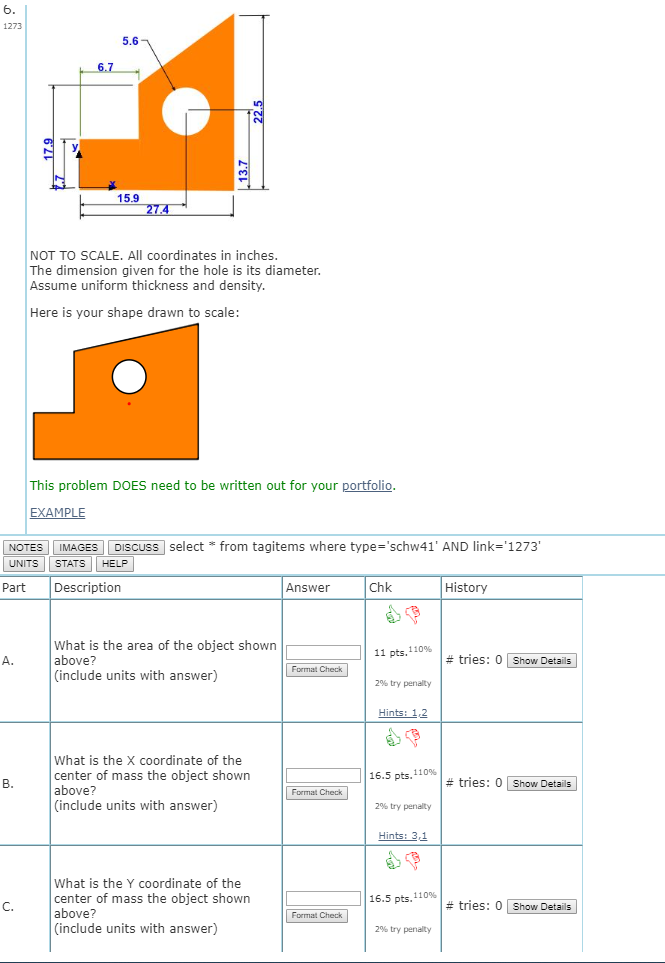 Solved 6 1273 5.6 15.9 NOT TO SCALE. All coordinates in | Chegg.com
