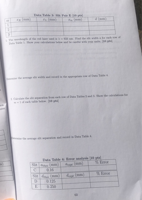 Solved Name: Partner: Date: 10 Diffraction and Interference | Chegg.com