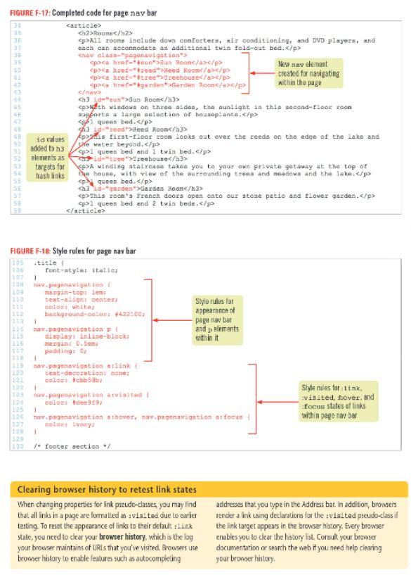HTML5 & CSS3 UNIT F Style Multiple Link States | Chegg.com