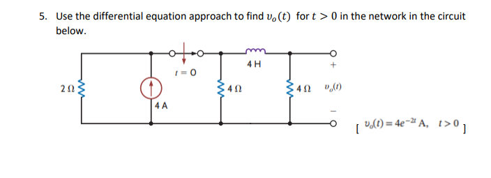 Solved Use the differential equation approach to find vo(t) | Chegg.com