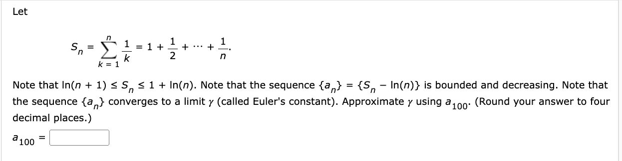 Solved Let Sn=∑k=1nk1=1+21+⋯+n1. Note that | Chegg.com