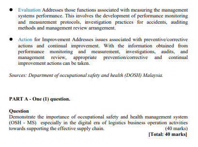 Solved OCCUPATIONAL SAFETY AND HEALTH MANAGEMENT SYSTEMS | Chegg.com