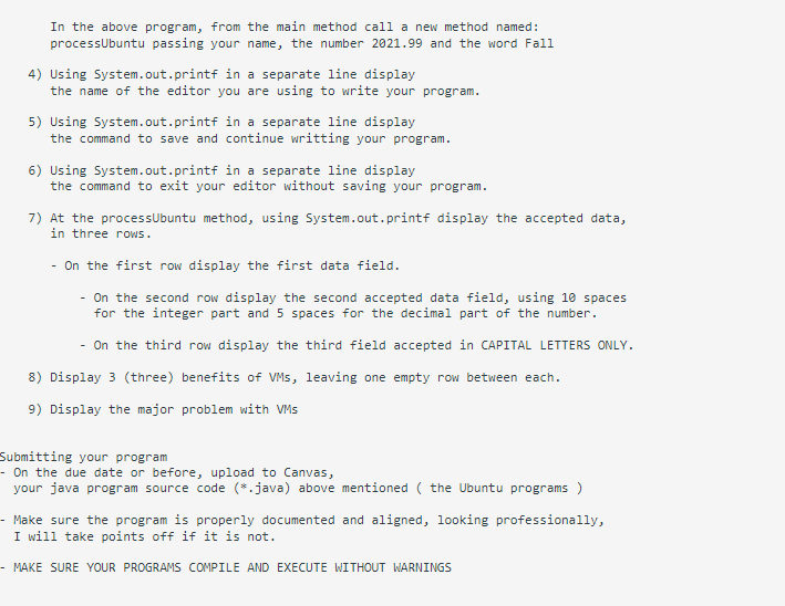 Solved In the above program, from the main method call a new | Chegg.com
