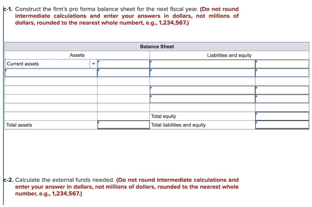 Solved Problem 3-9 External Funds Needed Dahlia Colby, CFO | Chegg.com