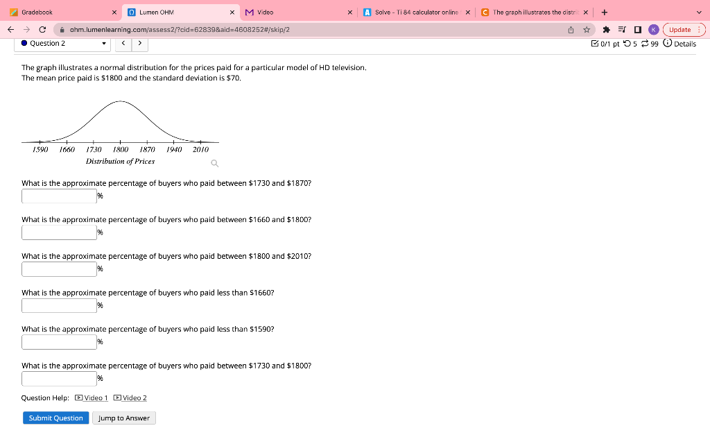 Solved Gradebook → с Question 2 Lumen OHM | Chegg.com