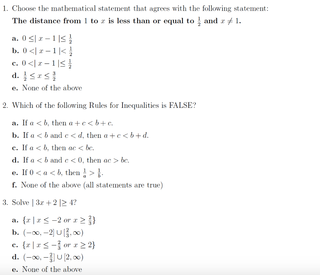 Solved 1. Choose the mathematical statement that agrees with | Chegg.com