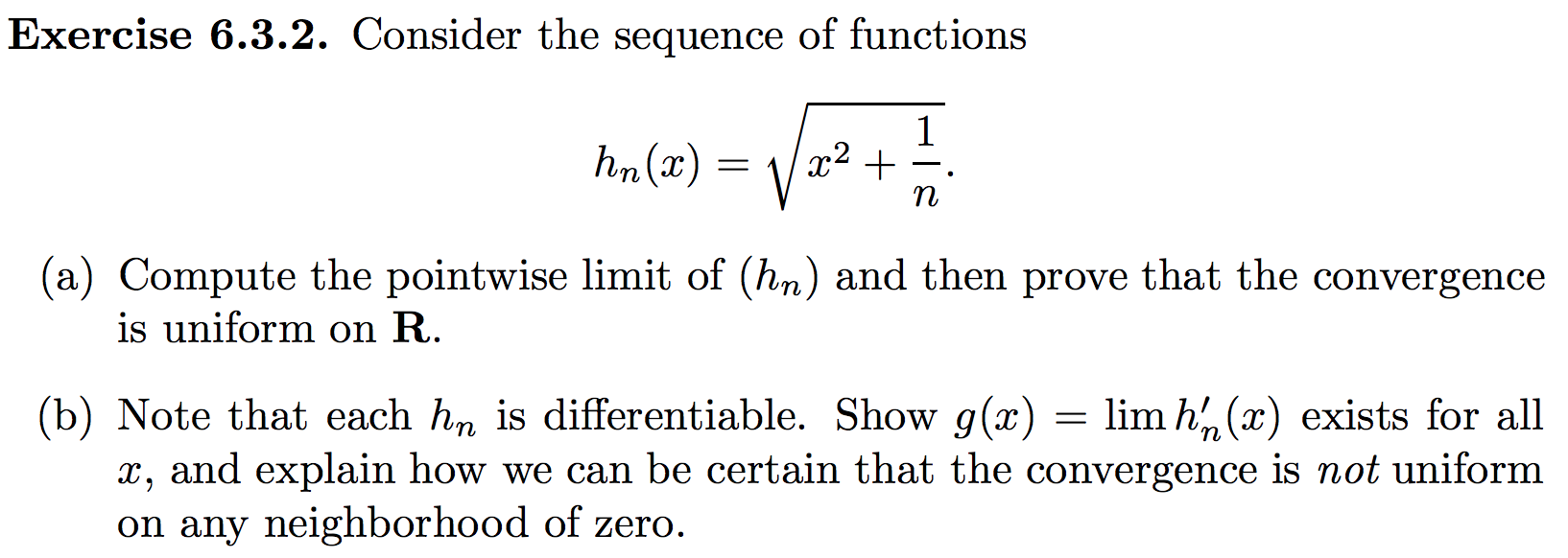 Solved Exercise 6.3.2. Consider the sequence of functions | Chegg.com