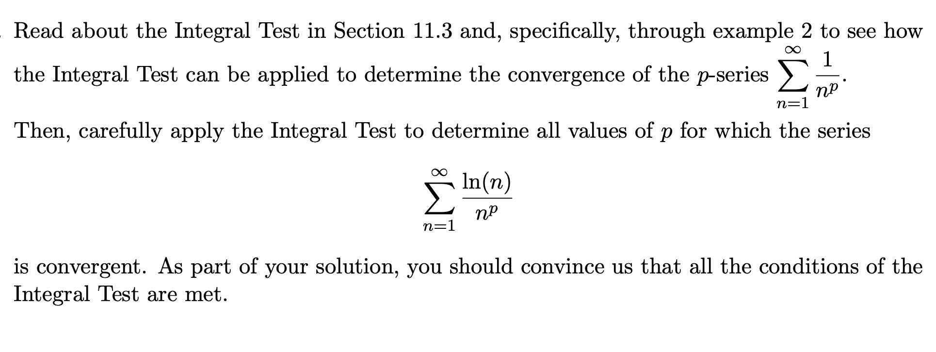 Solved Read about the Integral Test in Section 11.3 and, | Chegg.com