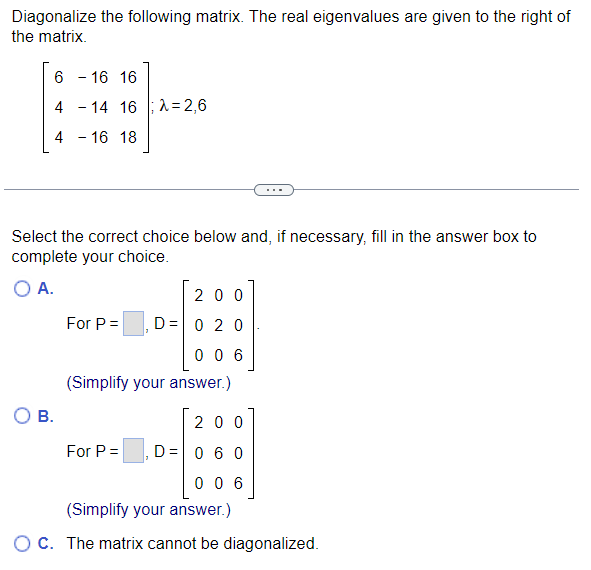 Solved Select the correct choice below and, if necessary, | Chegg.com