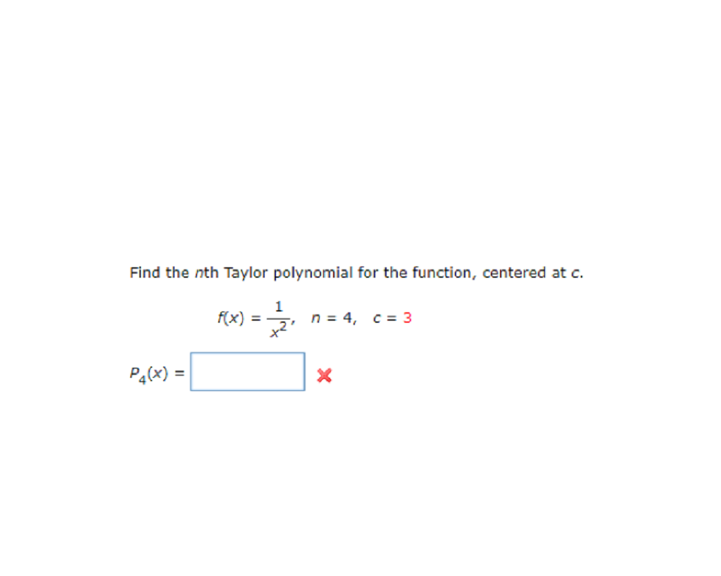 Solved Find the nth Taylor polynomial for the function, | Chegg.com
