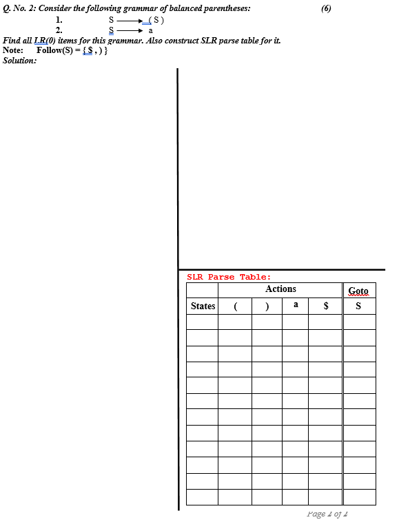 Solved Q. No. 1: Eliminate left recursion from the following | Chegg.com