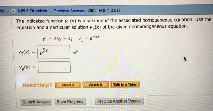Solved ㅢ1.78 points ZillDiffEQ9 4.4.023. Solve the given | Chegg.com