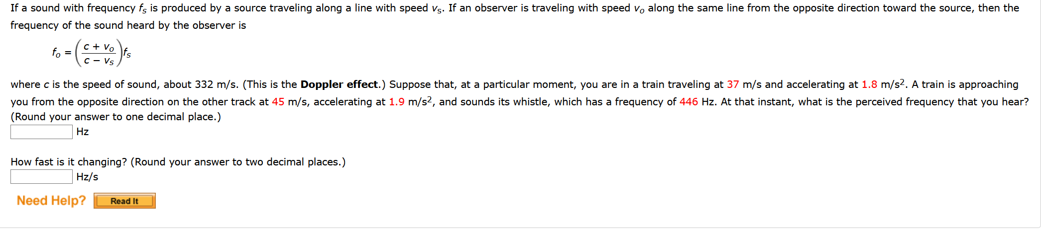 Solved If a sound with frequency fs is produced by a source | Chegg.com