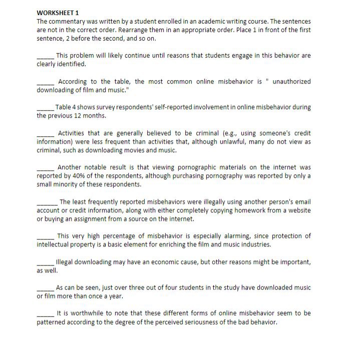 WORKSHEET 1 The commentary was written by a student | Chegg.com