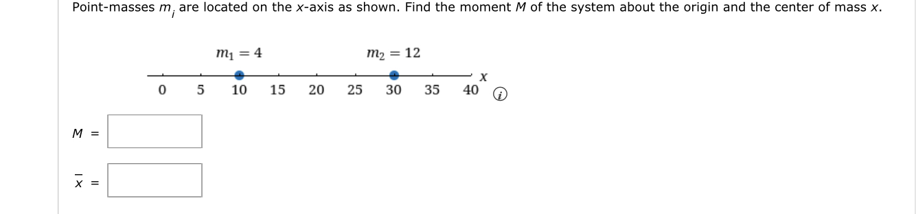 Solved Point-masses mi are located on the x-axis as shown. | Chegg.com