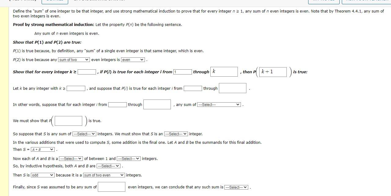 Solved two even integers is even. Proof by strong | Chegg.com