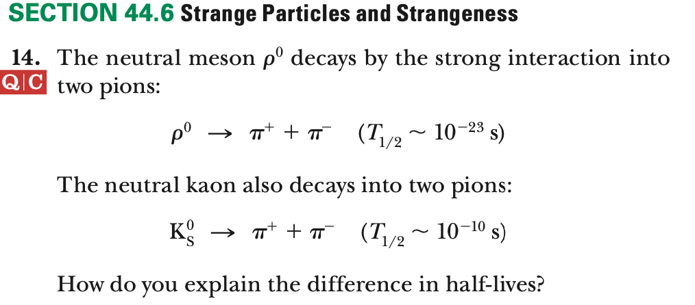 Solved SECTION 44.6 Strange Particles and Strangeness 14. | Chegg.com