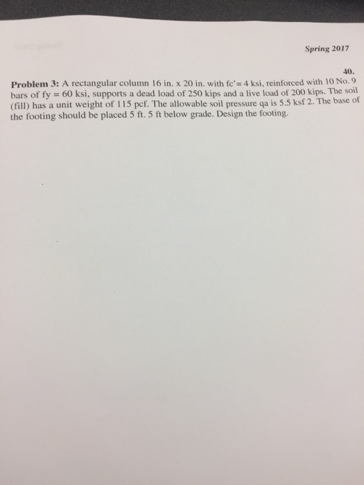 Solved A rectangular column 16 in times 20 in. with fc' = 4 | Chegg.com