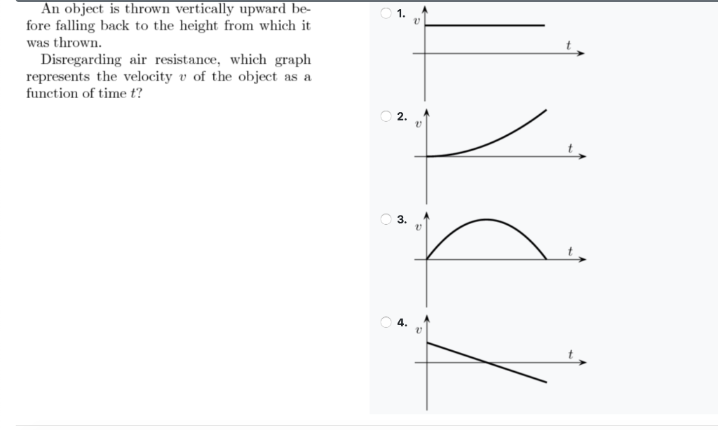 Solved 1. 1 An object is thrown vertically upward be- fore | Chegg.com