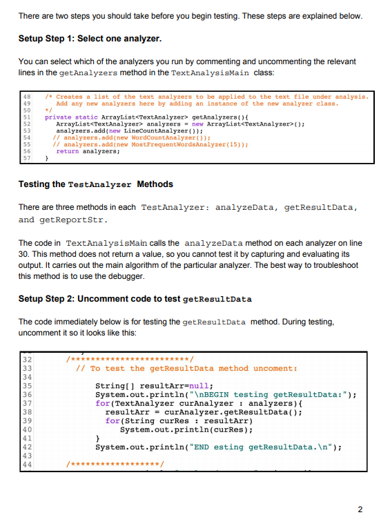Project 6: Text Analyzer A Framework for Analyzing | Chegg.com