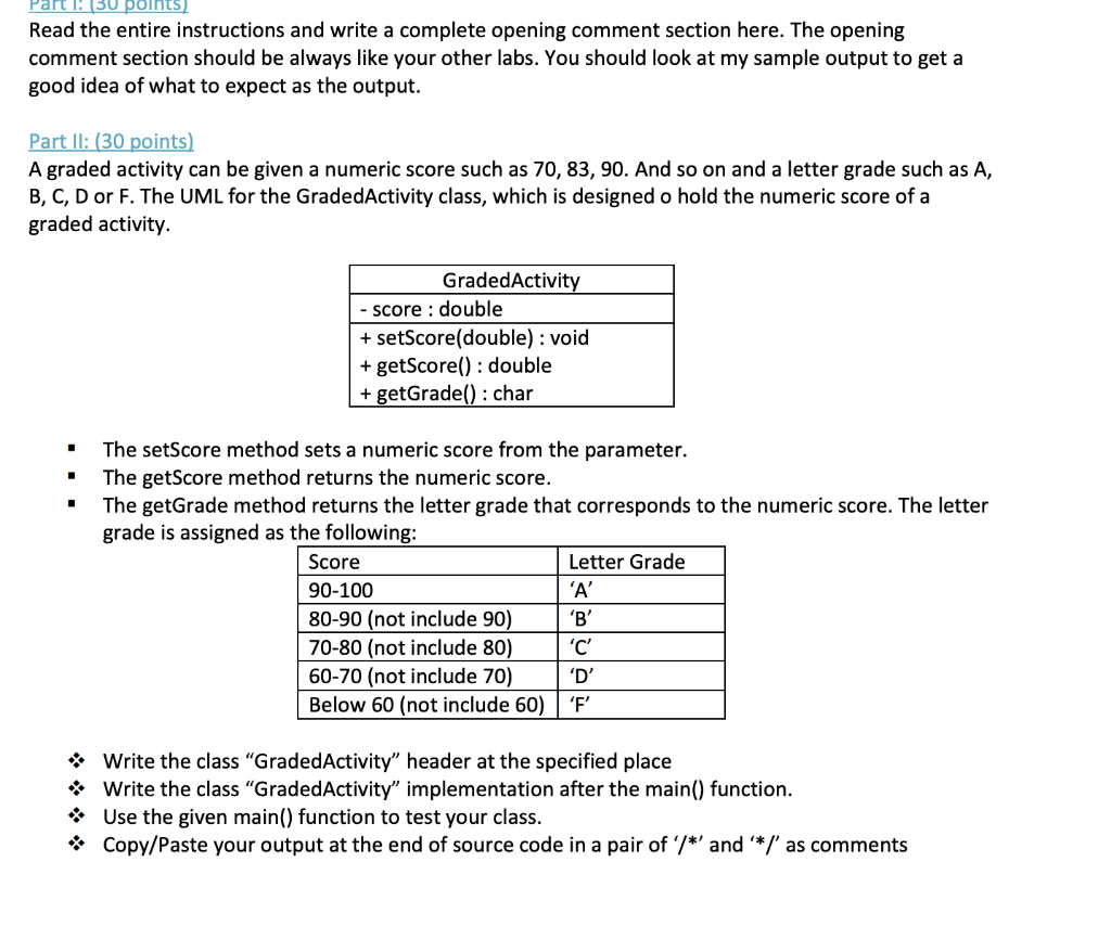 Solved Part 1: 30 points) Read the entire instructions and | Chegg.com