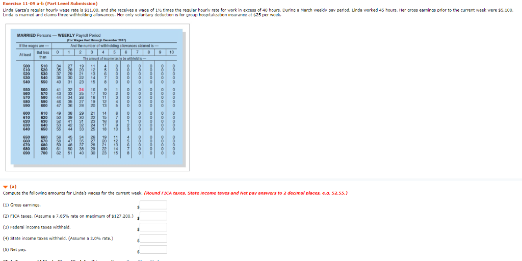 Solved Exercise 11-09 a-b (Part Level Submission) Linda | Chegg.com
