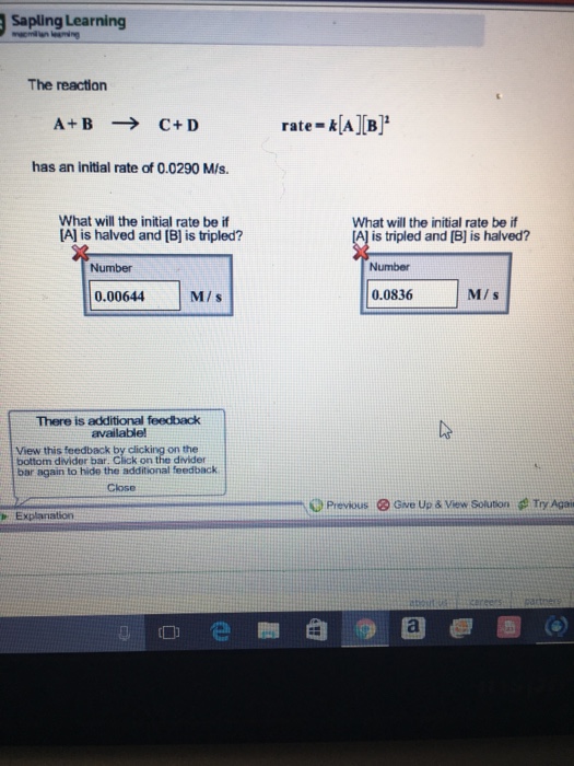 Solved The reaction A + B rightarrow C + D rate = k [A] | Chegg.com