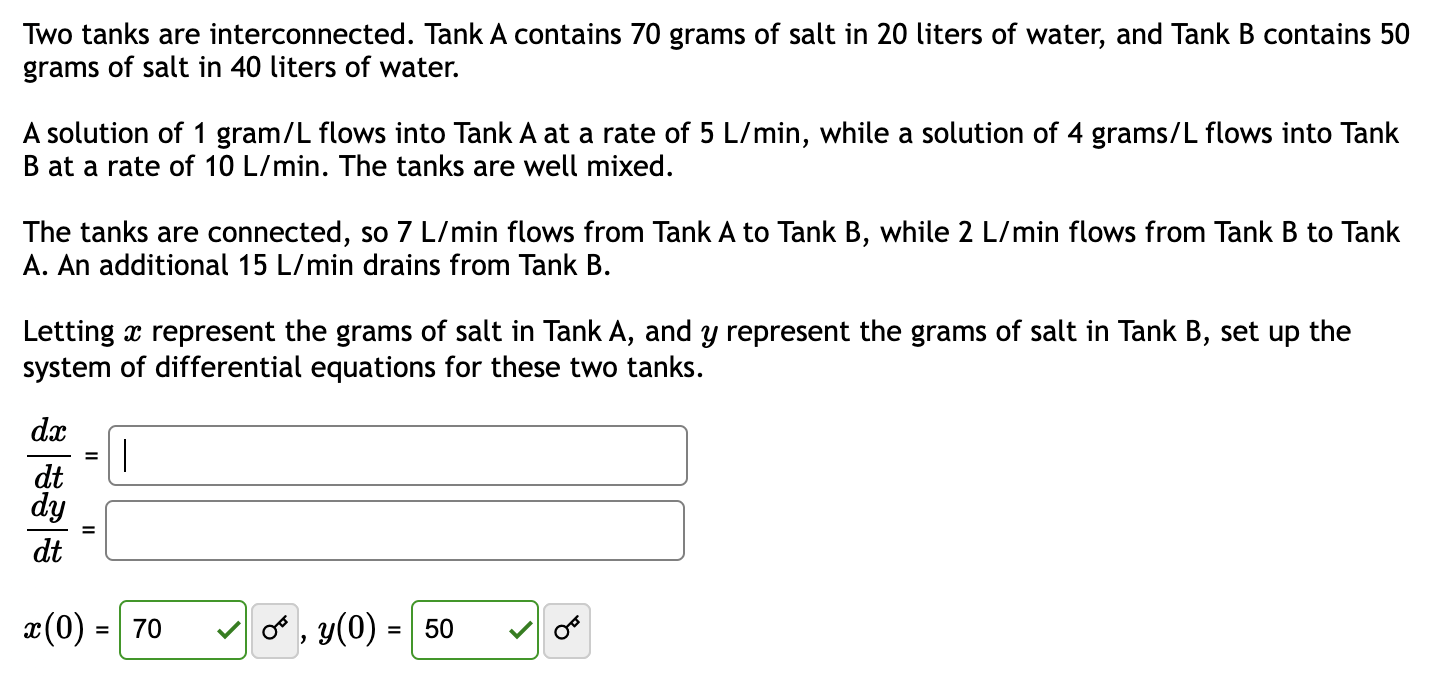 Solved Two tanks are interconnected. Tank A contains 70 | Chegg.com