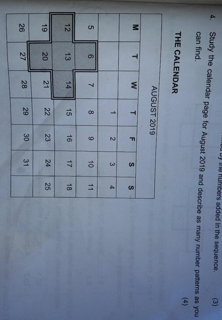 Solved Dy the numbers added in the sequence. 4. Study the | Chegg.com
