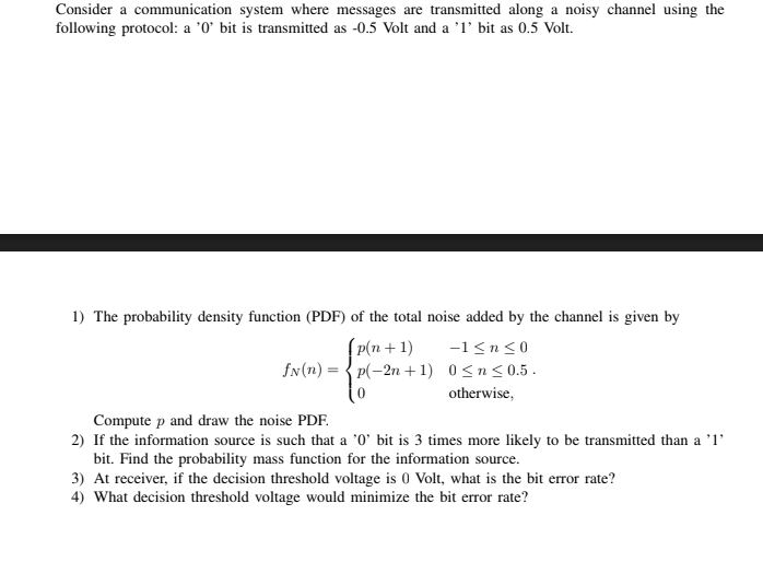 Solved Consider a communication system where messages are | Chegg.com
