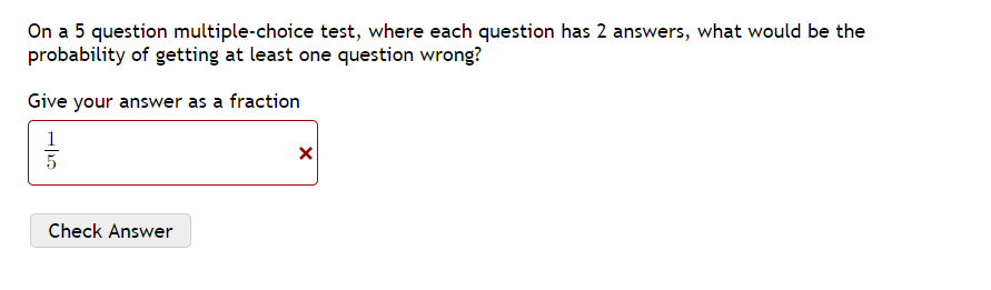 Solved On a 5 question multiple-choice test, where each | Chegg.com