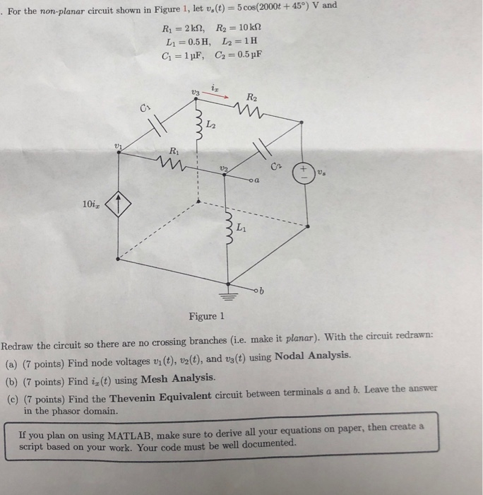 Solved For the non-planar circuit shown in Figure l, let | Chegg.com