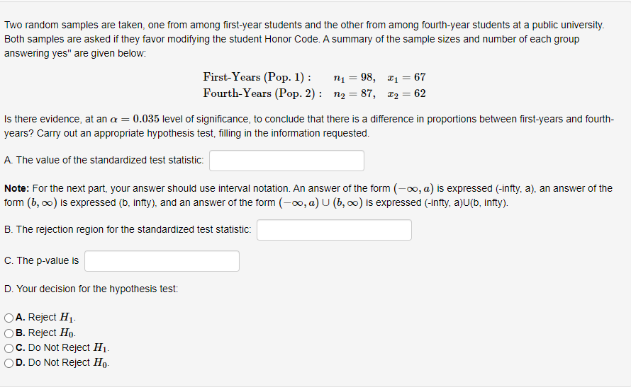 Solved Two random samples are taken, one from among | Chegg.com