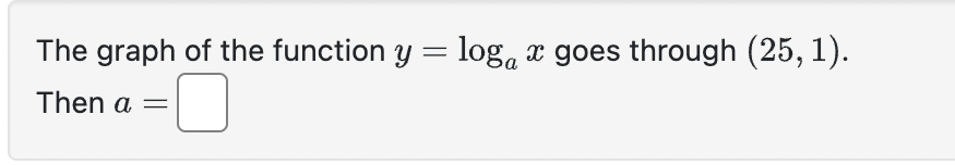 Solved The graph of the function y=logax ﻿goes through | Chegg.com