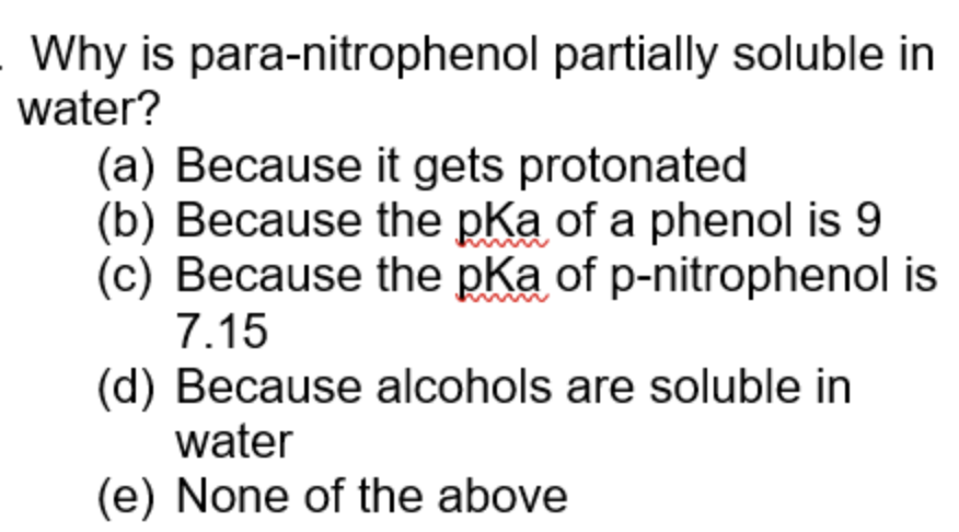 Solved Why is para-nitrophenol partially soluble in water? | Chegg.com