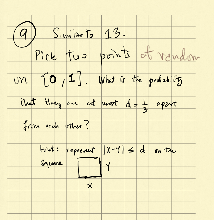 Solved Pick two points of random on [0,1] ﻿What is the | Chegg.com