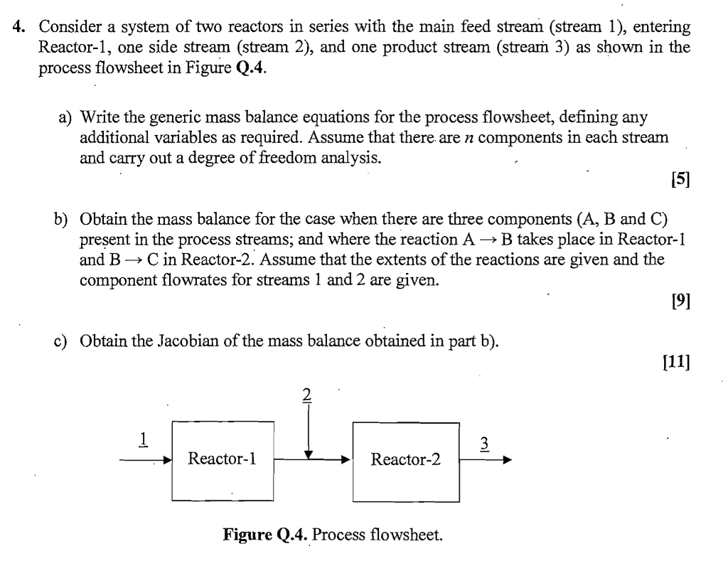 4. Consider a system of two reactors in series with | Chegg.com